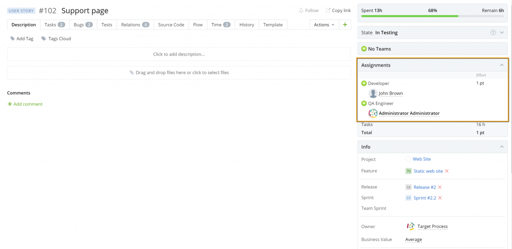 Assignments Targetprocess Enterprise Agility Solution