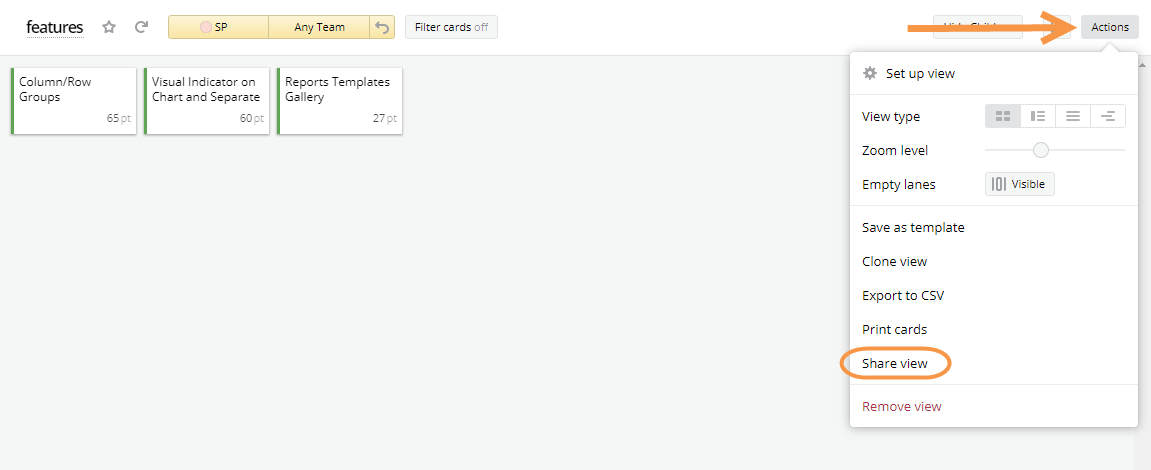 Share View with external users | Targetprocess - Enterprise Agility Solution