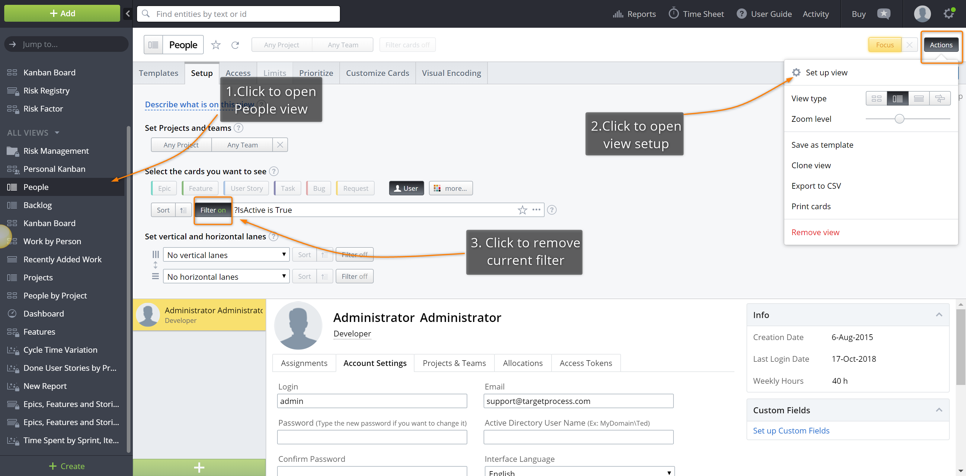Active And Inactive Users Targetprocess Visual Management Software 3370