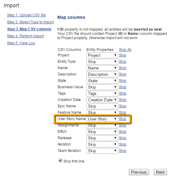 Import Hierarchical Backlogs From Csv Files Targetprocess Enterprise Agility Solution 