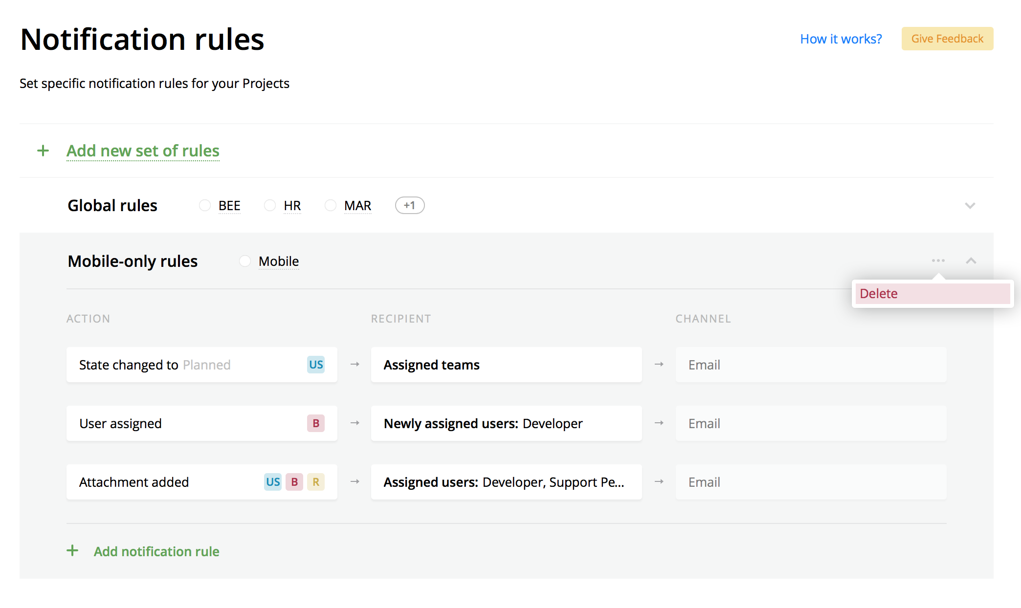 Notification Rules | Targetprocess - Enterprise Agility Solution