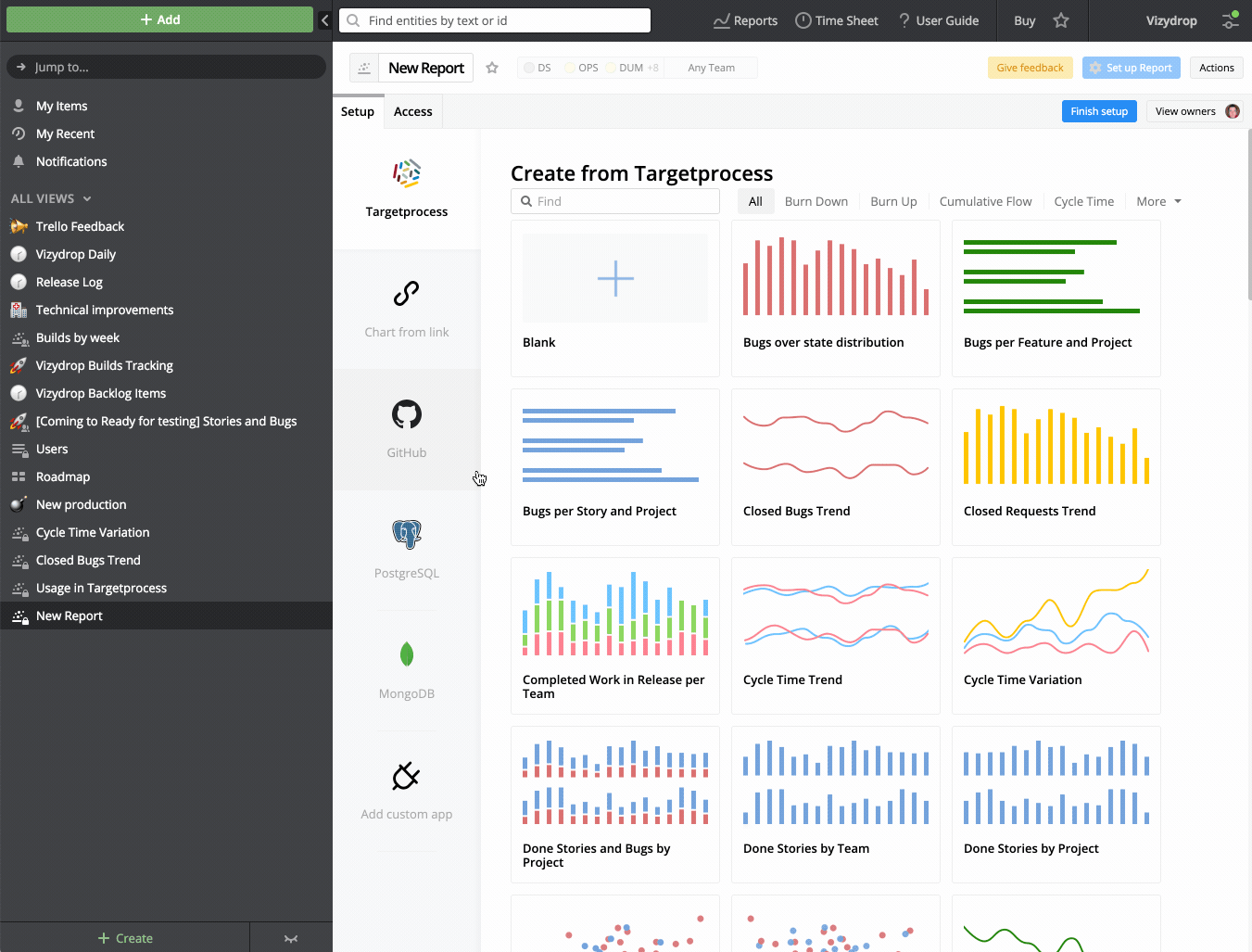 How To Add Custom Data Sources To The Report Editor Targetprocess Enterprise Agility Solution