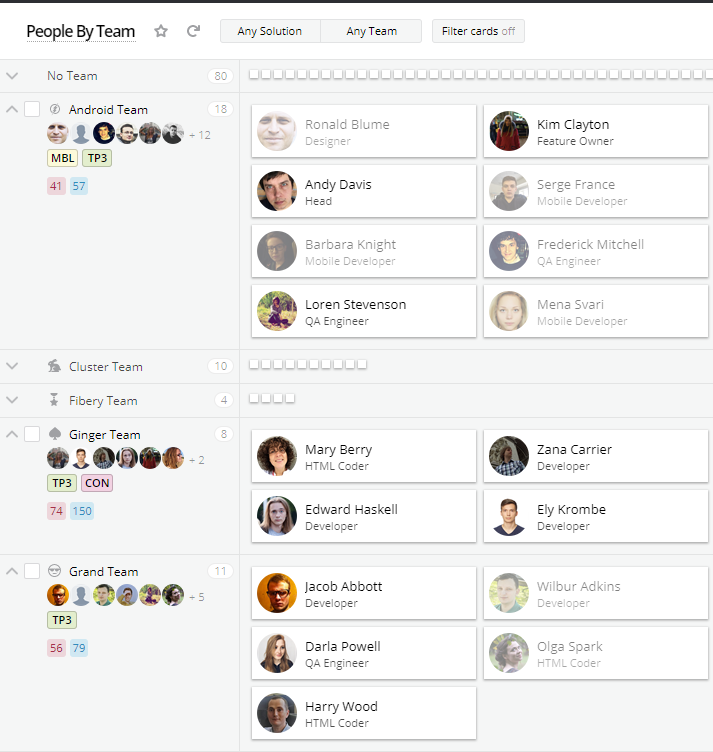 Custom Row headers | Targetprocess - Enterprise Agility Solution