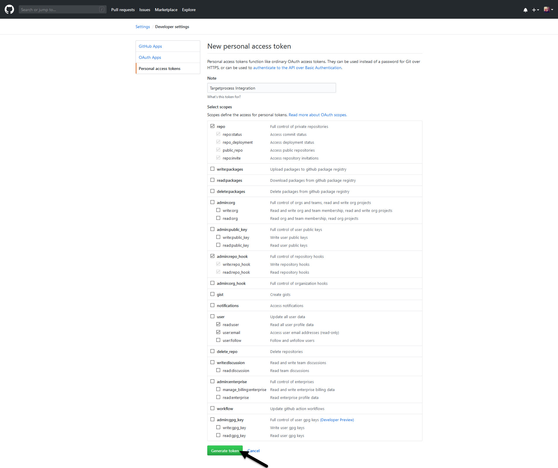 How To Create A Personal Access Token For Devops Integrations Targetprocess Enterprise