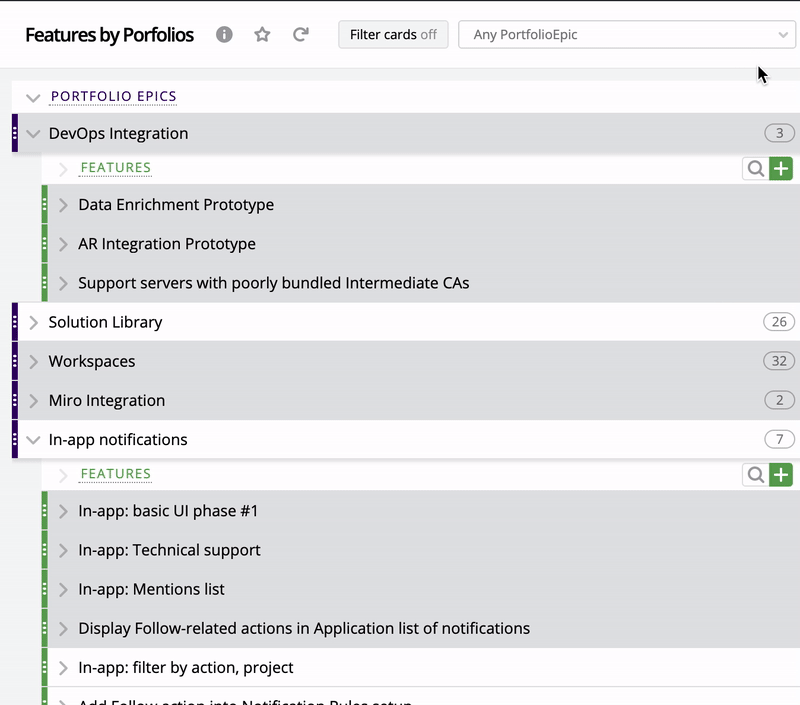 Custom quick filters | Targetprocess - Enterprise Agility Solution