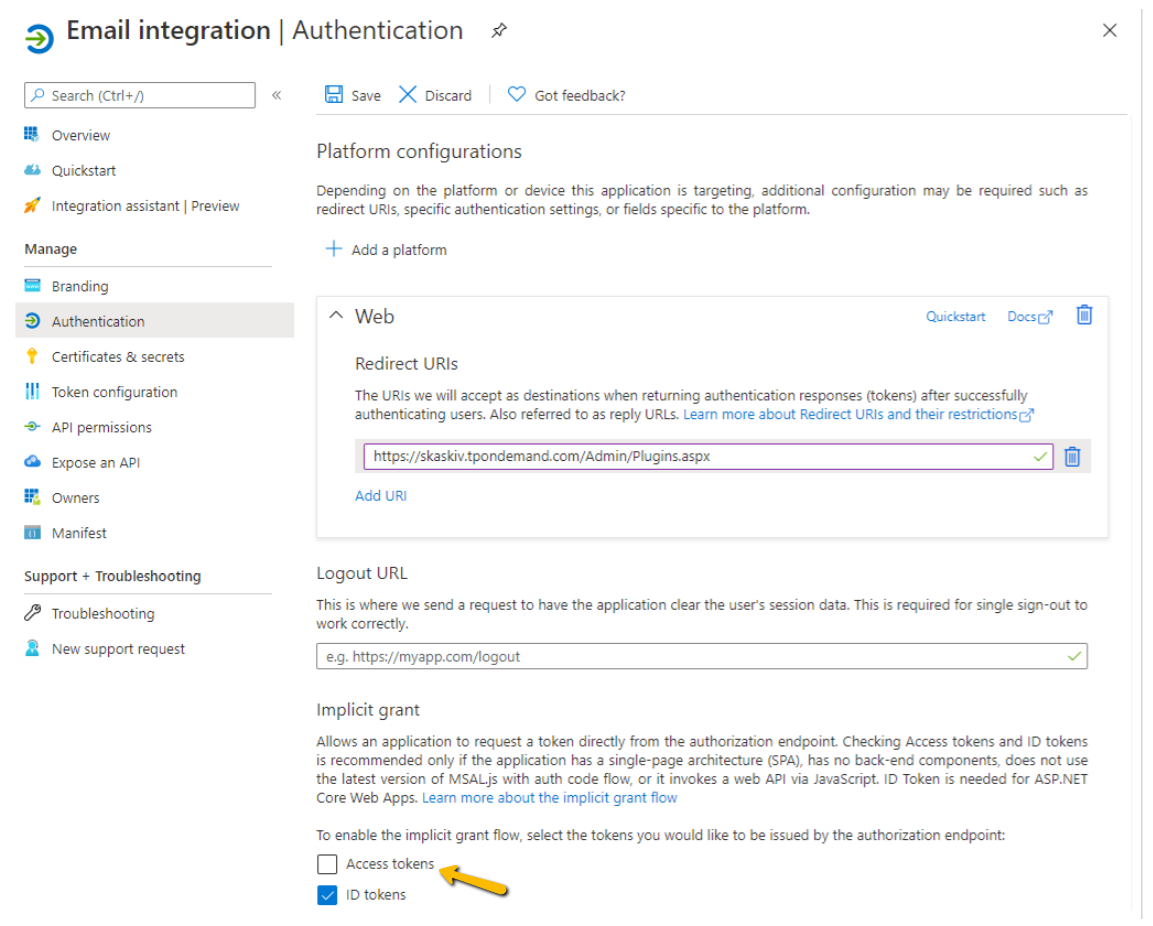 How to configure Outlook OAuth for Email Integration Plugin | Targetprocess - Enterprise Agility ...