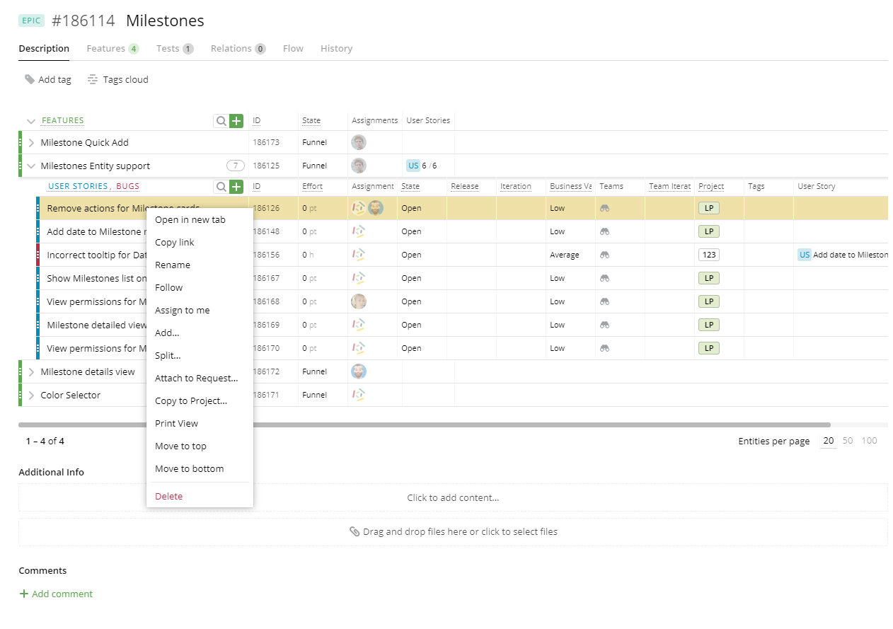Customize Detailed Views Targetprocess Enterprise Agility Solution 0517