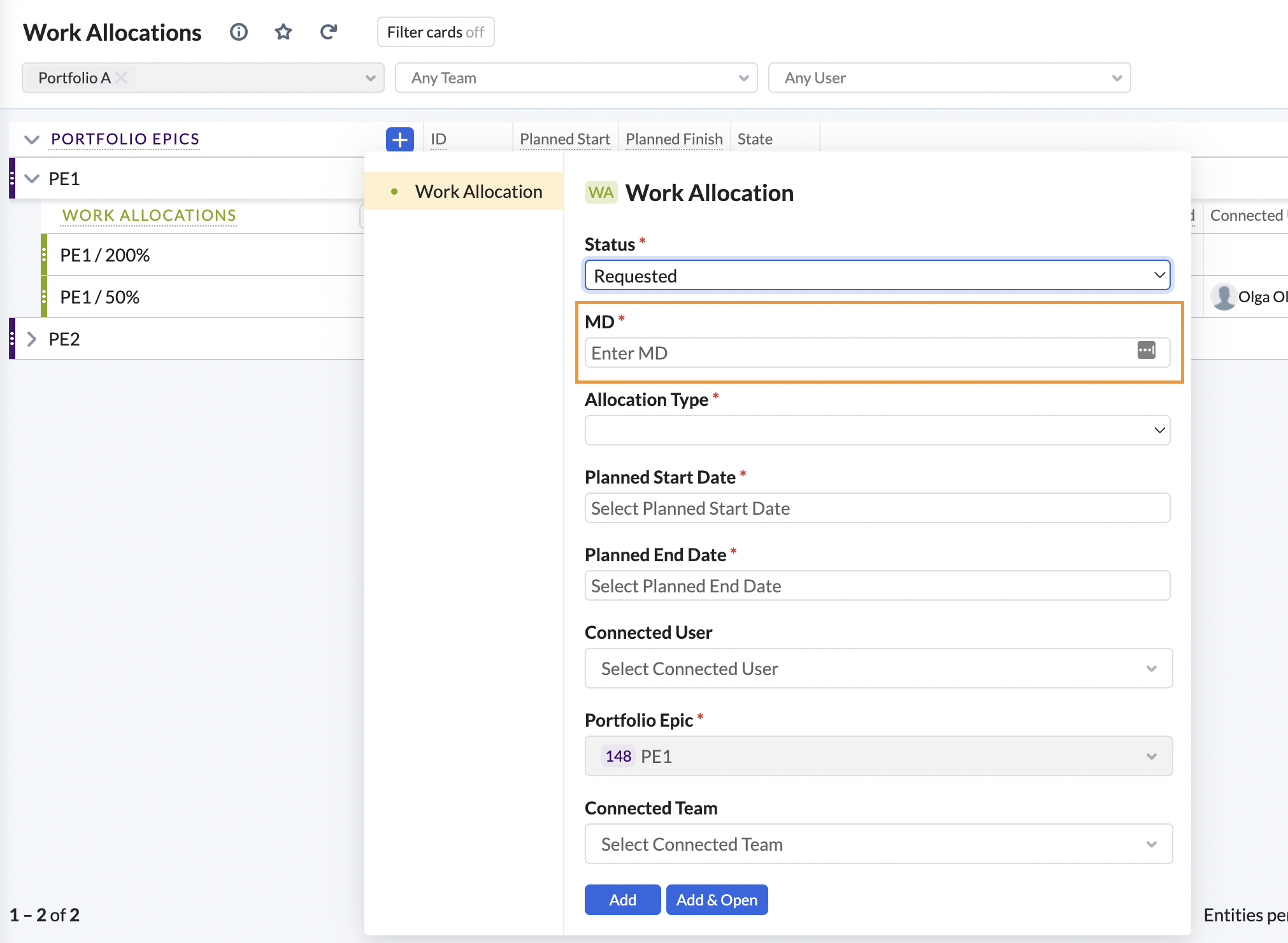 man-days-instead-of-percentage-for-work-allocations-targetprocess-enterprise-agility-solution