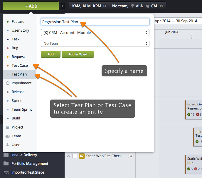 Test Cases and Test Plans creation