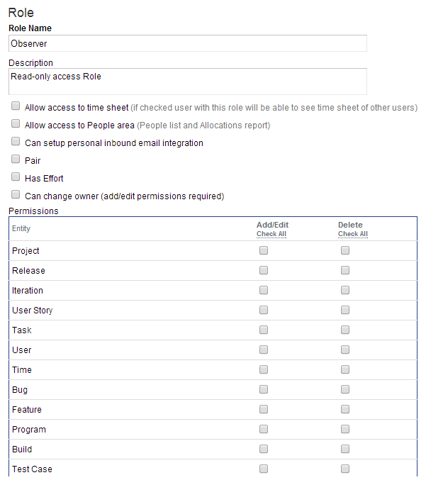 Observer role and read-only access to data